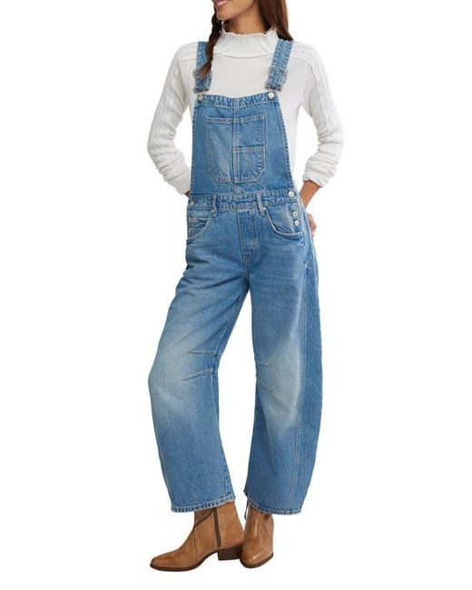 Free People Good Luck Denim Overalls in Blue | Lyst