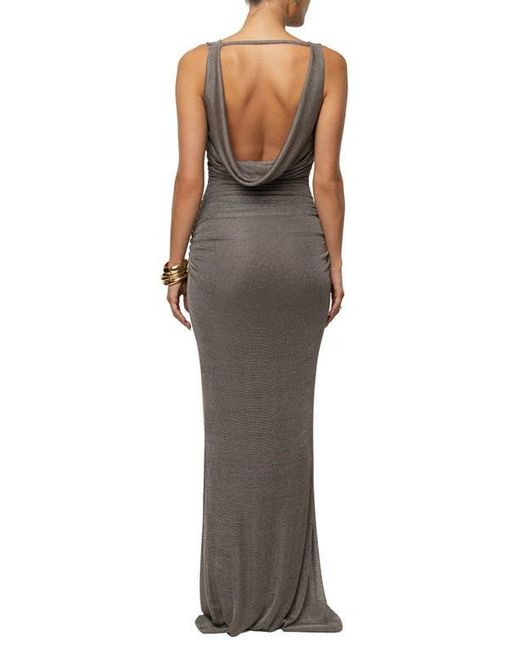 JLUXLABEL Charmed Cowl Neck Body-Con Maxi Dress in Gray | Lyst