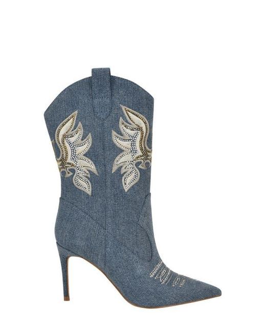 Guess Rasima Pointy Toe Western Boot in Blue | Lyst