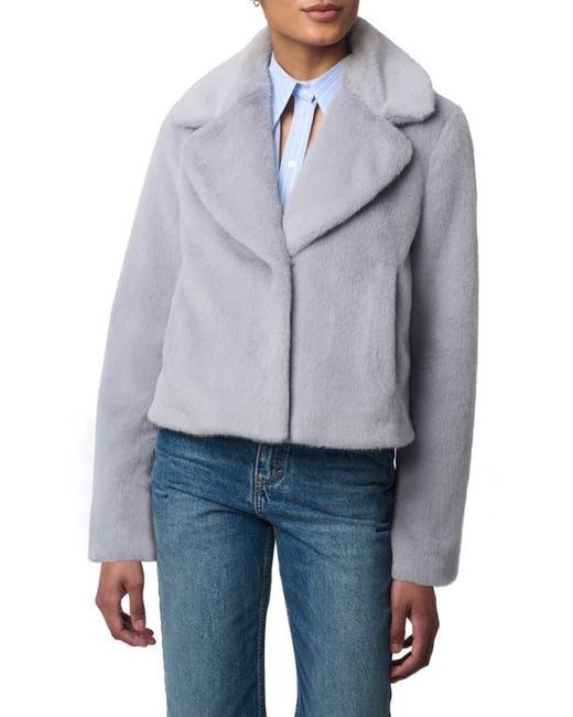 Bernardo Short Faux Fur Coat in Gray | Lyst