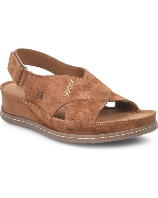 Børn Ebba Slingback Platform Wedge Sandal in Brown | Lyst