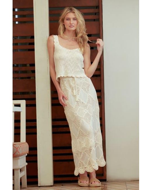 Helen Jon Scallop Crochet Tank in White | Lyst