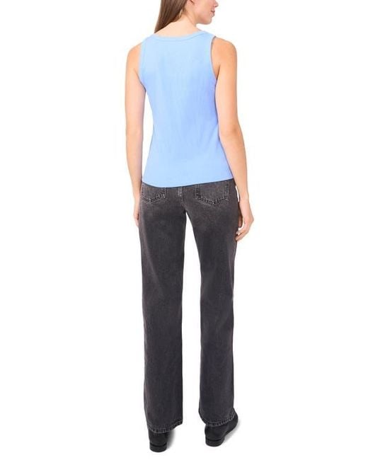 Halogen® Rib Tank in Blue | Lyst