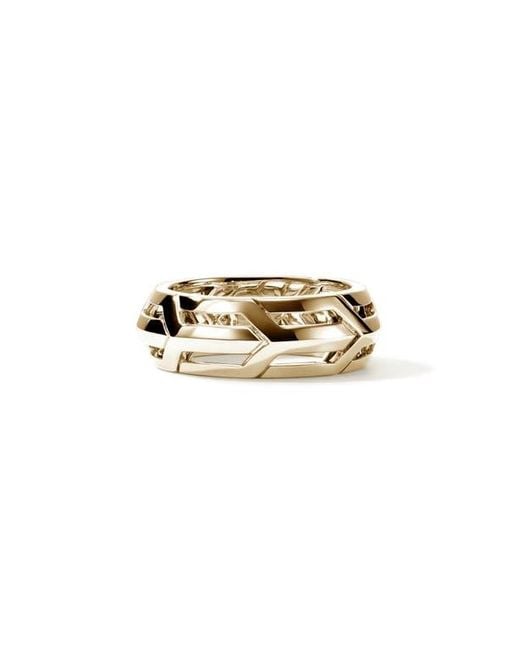 John Hardy Icon 50 14K Ring, 8Mm in Metallic | Lyst
