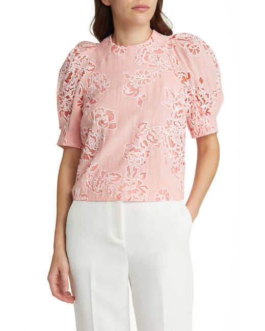 Ted Baker Meliiha Puff Sleeve Boxy Top In Red Lyst