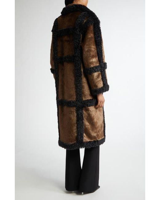 Stand Studio Hayden Oversize Faux Fur Coat in Black | Lyst