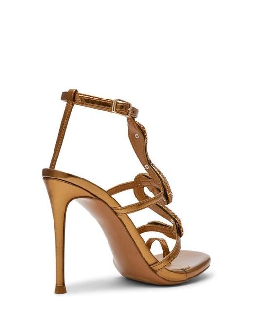 Steve Madden Python Crystal Snake Ankle Strap Sandal in Brown | Lyst