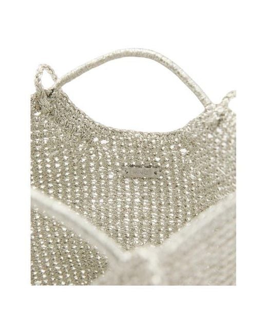 Mango Woven Tote Bag in Gray | Lyst