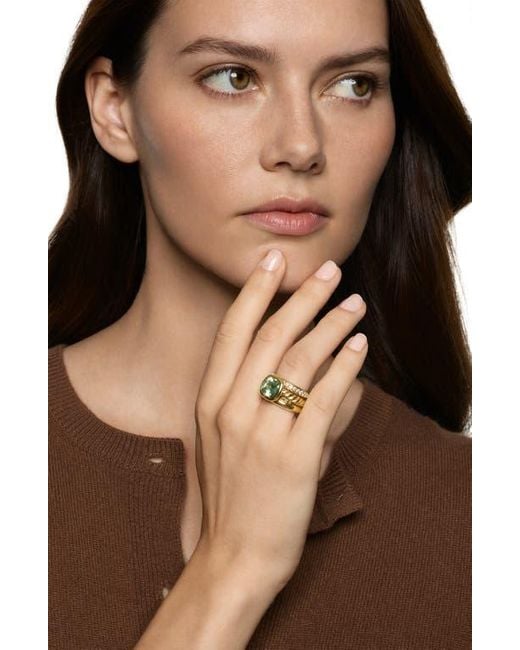 David Yurman Dy Mercer Three Row Stone Ring in Metallic | Lyst