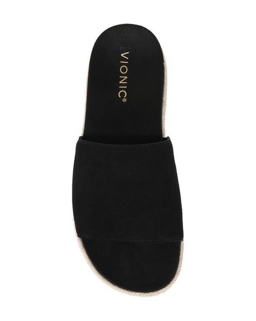 Vionic Yasmina Slide Sandal in Black | Lyst