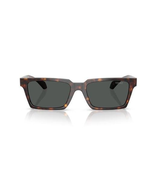 Versace 55Mm Rectangular Sunglasses in Gray for Men | Lyst