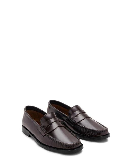 Mango Luisa Penny Loafer in Black | Lyst