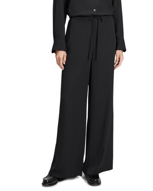 Theory Wide Leg Drawstring Pants in Black | Lyst