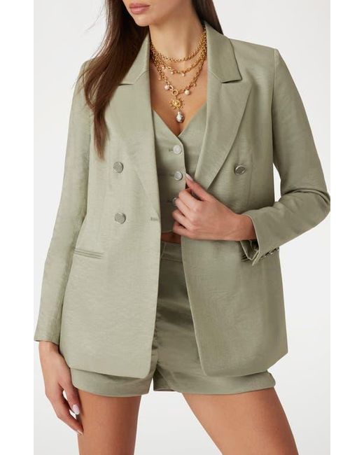 Guess Camille Perfect Satin Blazer in Green | Lyst