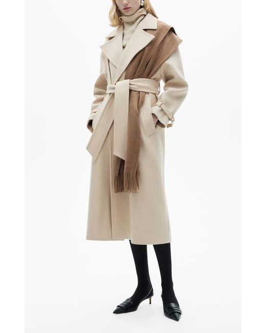 Mango Manteco Wool Blend Oversize Longline Coat in White | Lyst