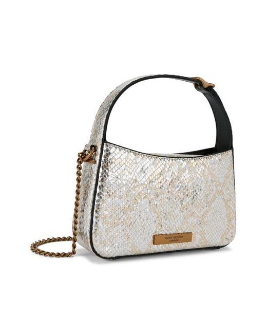 Kurt Geiger Mini Bond Embossed Recycled Leather Top Handle Bag in Gray ...