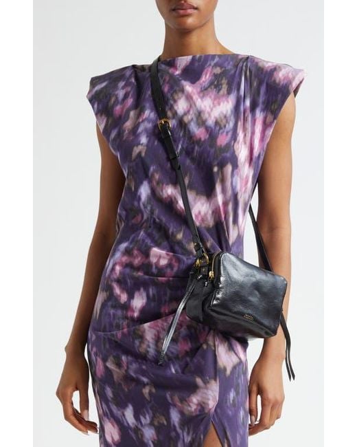 Isabel Marant Wardy Crinkle Leather Camera Bag in Black | Lyst