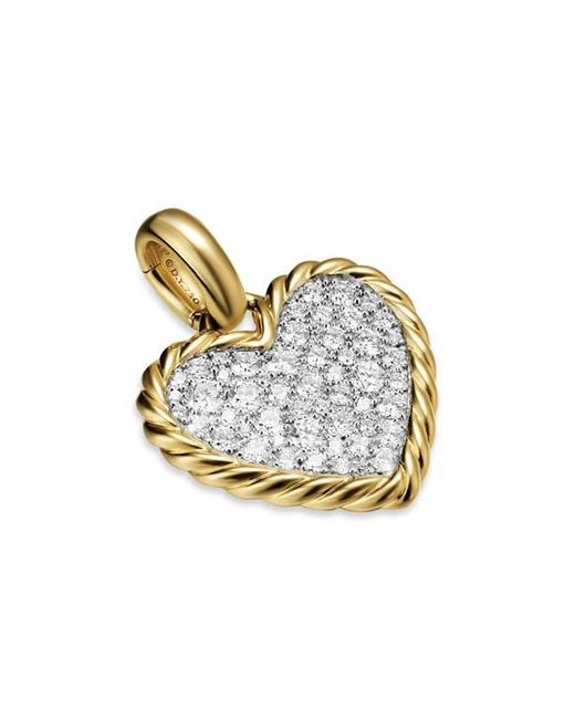 David Yurman Pavé Diamond Heart Enhancer in Metallic | Lyst