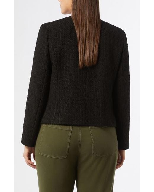 Marina Rinaldi Canosa Crop Tweed Jacket in Black | Lyst