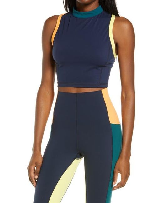 Sweaty Betty Power Zip Back Workout Crop Top in Blue | Lyst