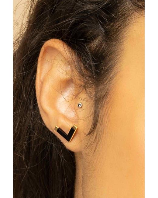 Oradina 14K Mondrian Studs in Black | Lyst