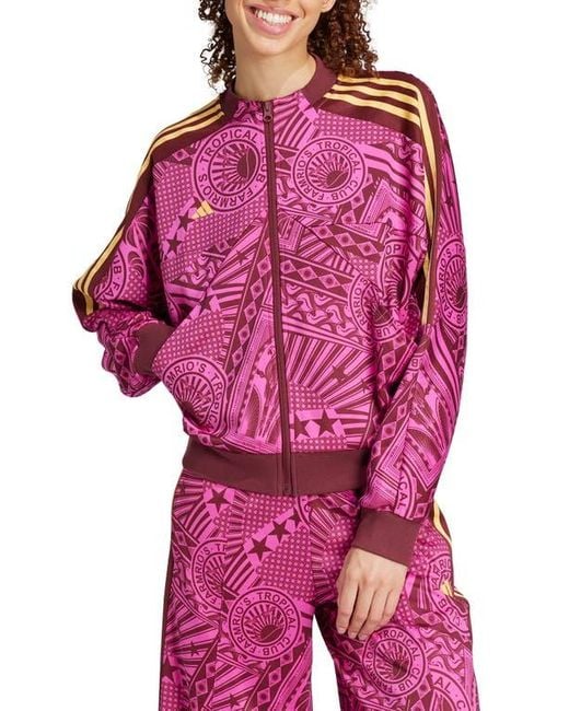 adidas X Farm Rio Oasis Night Track Jacket in Pink | Lyst