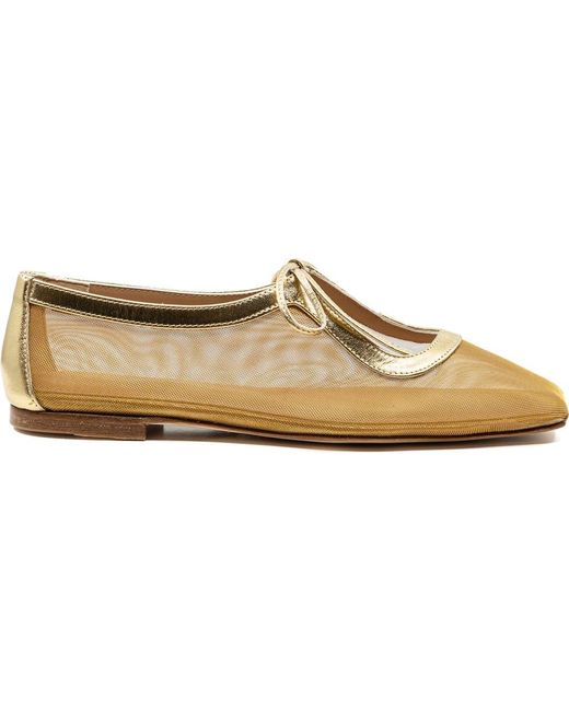 Andrea Gomez Amelia Clear Mesh Ballet Flat in Natural | Lyst