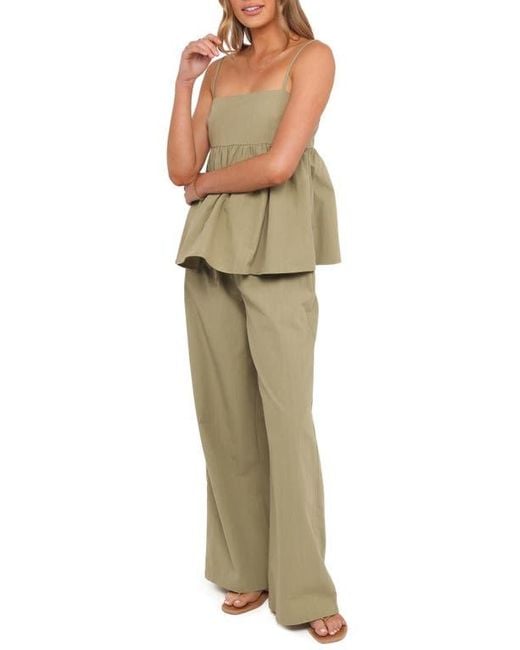 Petal & Pup Jessica Cotton Babydoll Camisole & Wide Leg Pants Set in ...