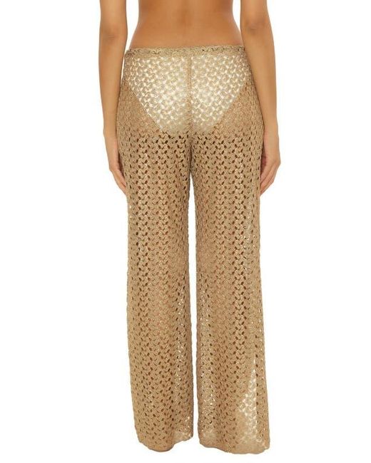 Becca Paradise Open Knit Cover-Up Pants in Natural | Lyst