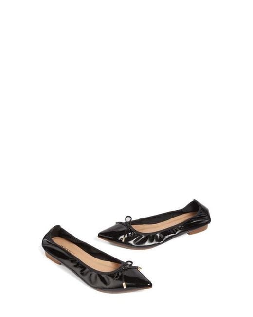 LK Bennett Tilly Pointed Toe Ballet Flat in Black | Lyst