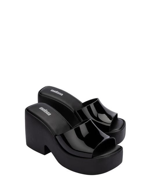 Melissa Posh Platform Slide Sandal in Black | Lyst