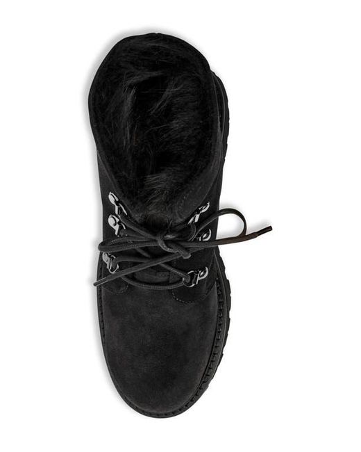 Aquatalia Eva Faux Shearling Cuff Weatherproof Hiker Boot in Black | Lyst