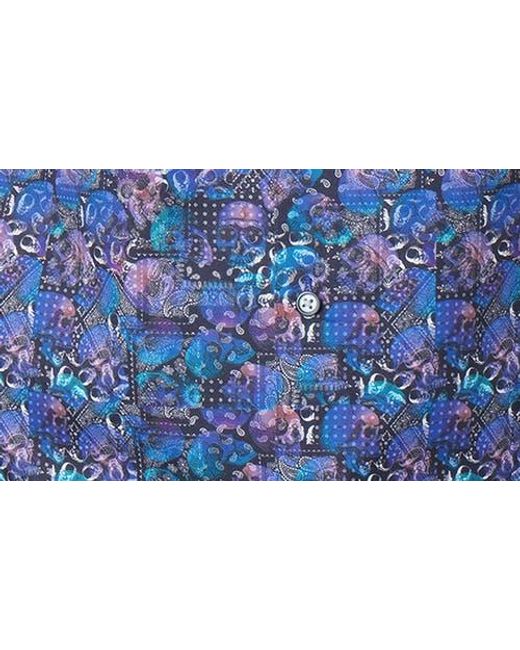 Robert Graham Skull Paisley Bandana Print Cotton Button-Up Shirt in ...