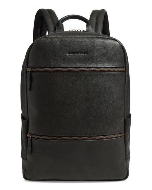 Johnston & Murphy Pebble Leather Backpack in Black for Men | Lyst