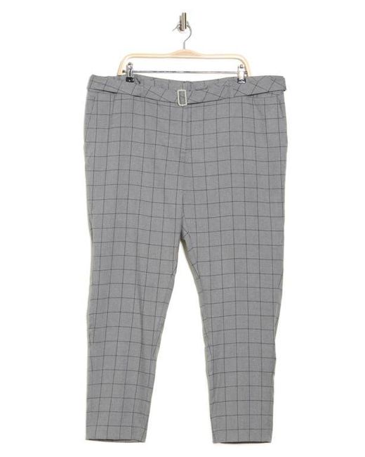 Calvin Klein Belted Windowpane Check Crop Pants in Gray | Lyst