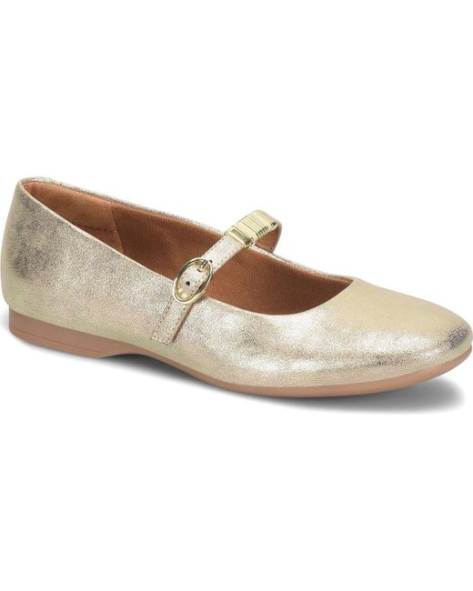 EuroSoft Khloe Mary Jane Flat in Natural | Lyst