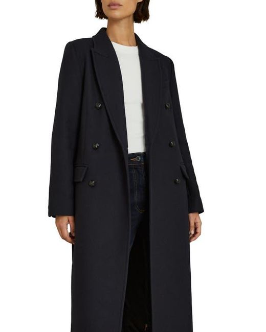 Reiss Florence Double Breasted Wool Blend Coat in Black | Lyst