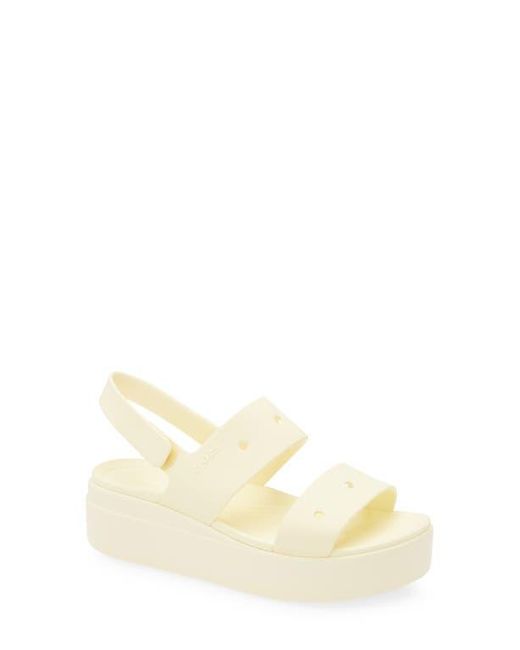 Crocs™ Brooklyn Slingback Platform Wedge Sandal in Metallic | Lyst