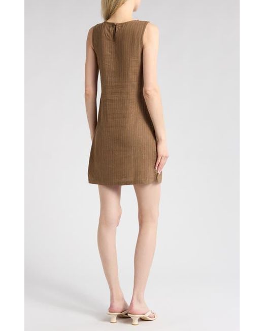 WeWoreWhat Stripe Linen Blend A-Line Muscle Dress in Natural | Lyst