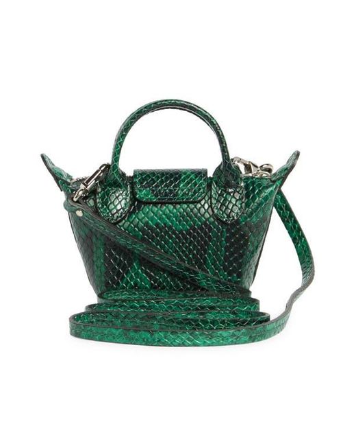 Longchamp Le Pliage Cuir Croc Embossed Extra Small Crossbody Bag in ...