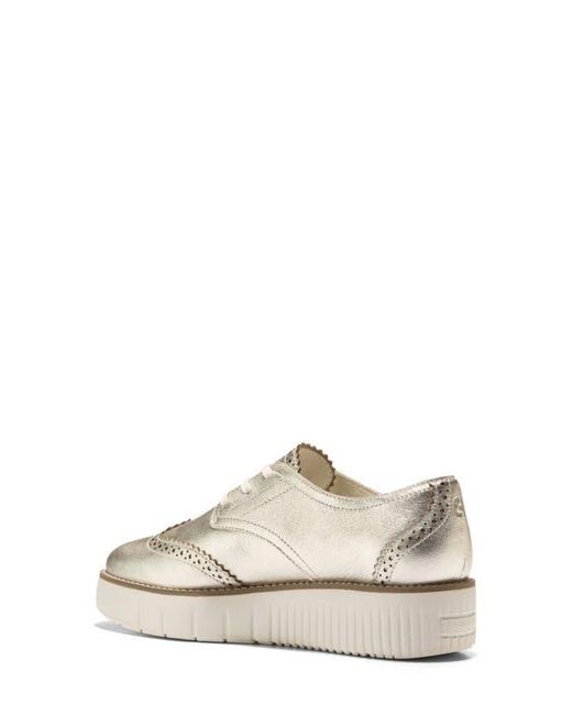 Cole Haan Leather Platform Wingtip Derby Oxfords in White | Lyst