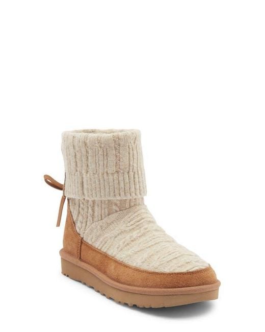 UGG Classic Mini Cable Knit Bootie in Brown | Lyst
