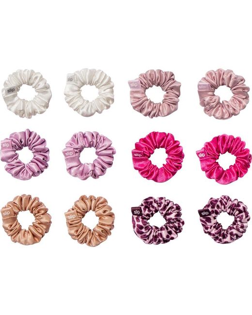 Slip Pure Silk Assorted 12-Pack Mini Scrunchies in Pink | Lyst