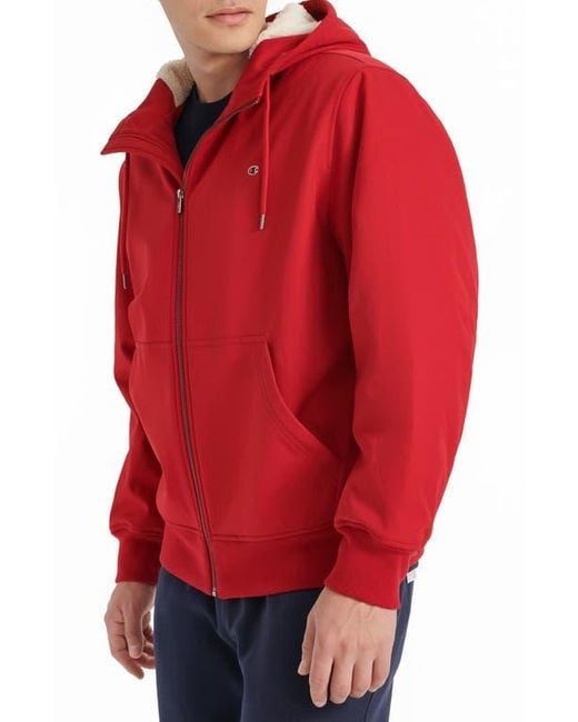 Champion Water Resistant Soft Shell Bomber Jacket in Red for Men | Lyst