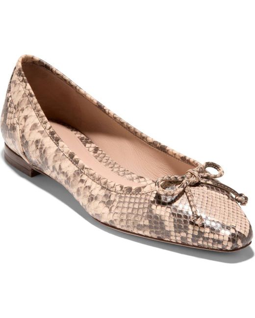 Cole Haan Chlea Pointed Toe Ballet Flat in Natural | Lyst