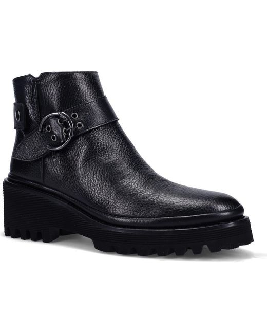 Ron White Elodie Buckle Lugged Sole Bootie in Black | Lyst