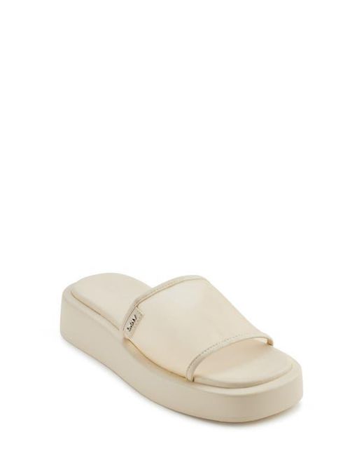DKNY Orion Mesh Platform Slide Sandal in White | Lyst