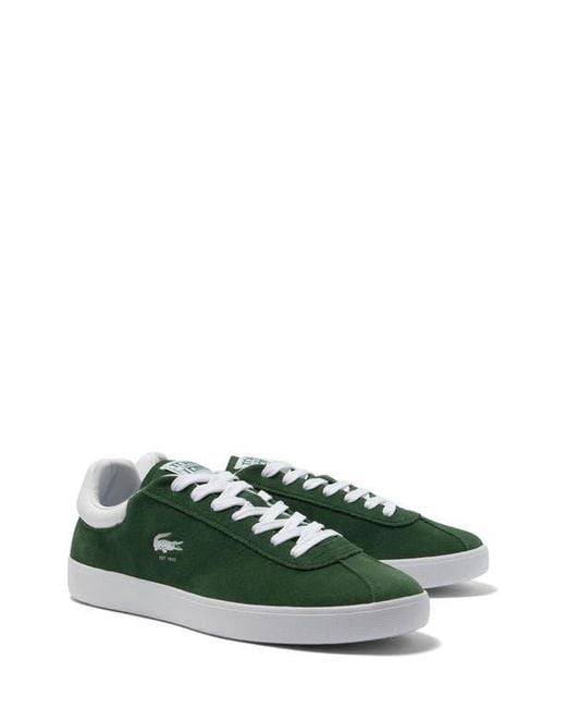 Lacoste Baseshot Leather Sneaker in Green for Men | Lyst
