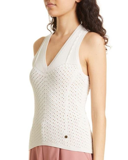 Ted Baker Yensine Open Stitch Sweater Tank in Pink | Lyst