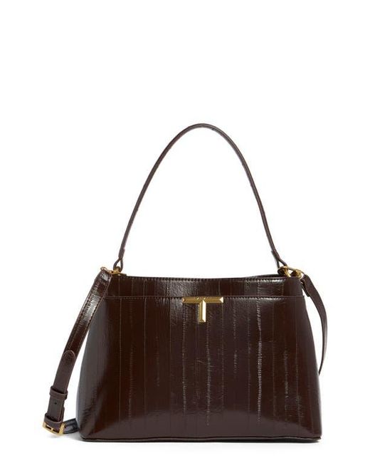 Tahari Keeley Faux Leather Satchel in Brown | Lyst